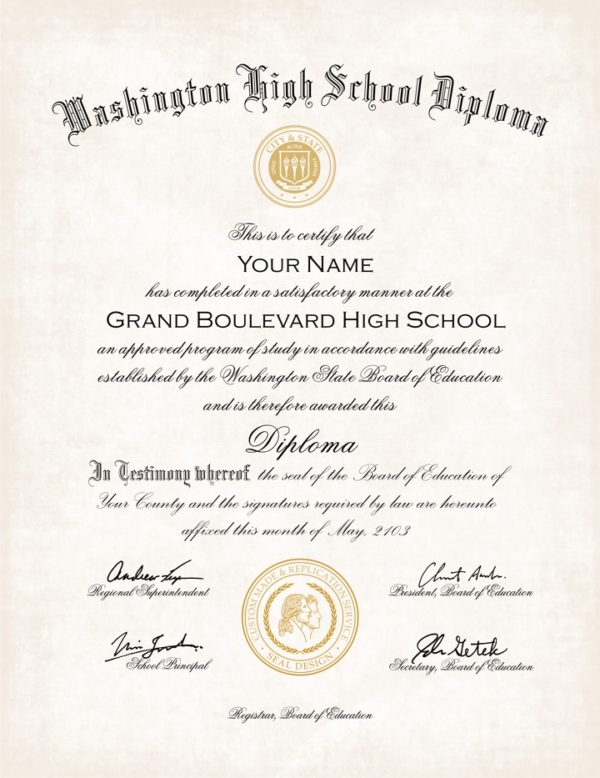 US High School Diploma Style 2 | Buy Diploma Online